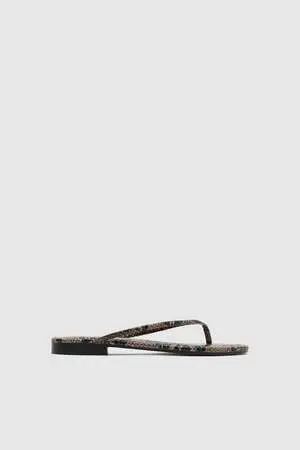 ST. AGNI Fine Flip Flop - Python Embossed