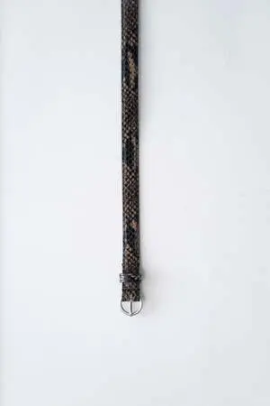 ST. AGNI Minimal Slim Belt - Python Embossed