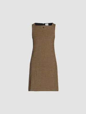 COURREGES Houndstooth Twill Slit Mini Dress