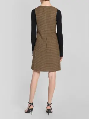 COURREGES Houndstooth Twill Slit Mini Dress