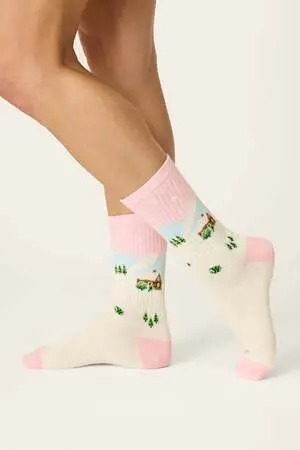 PJ Salvage Cozy Winter Cabin Crew Socks