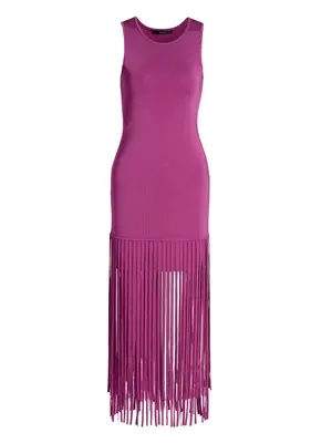 TOCCIN Margaux Fringe-accented Midi-dress