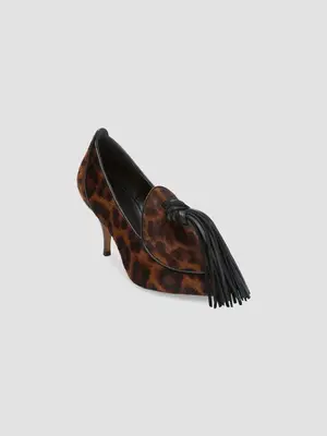 Ulla Johnson Agata Tasseled Calf Hair Pumps - Leopard