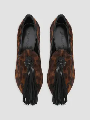 Ulla Johnson Agata Tasseled Calf Hair Pumps - Leopard