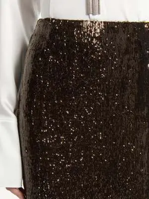 Balmain Sequinned Long Skirt