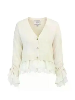 Cinq À Sept Atley Lace-trim Layered Cardigan - Neutrals