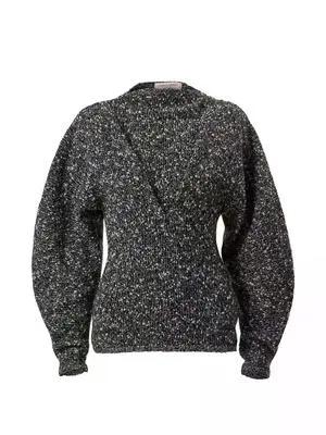 Carolina Herrera Pleated Bouclé Sweater