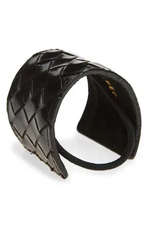 JENNIFER BEHR Braided Leather Ponytail Wrap - Black