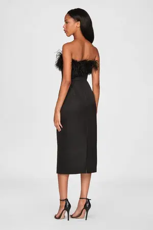 Theia Ginger Feather Sheath Dress