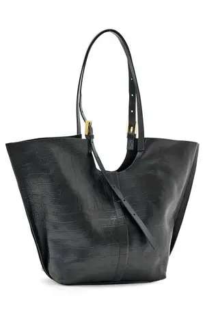 ALLSAINTS Ara Medium Croc Embossed Leather Tote