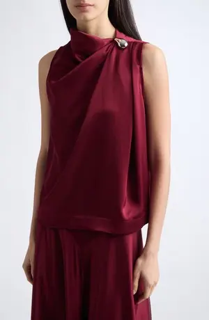 Altuzarra Alden Draped Tank - Grenache