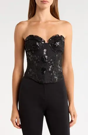 KITTENISH Edith Corset Top - Noir