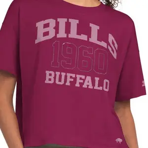 STARTER Buffalo Bills Rhinestone Boxy Cropped T-shirt