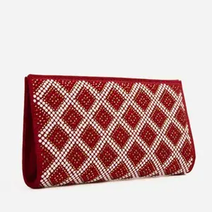 VINCI LEATHER SHOES The Nampula Glitter Suede Leather Clutch