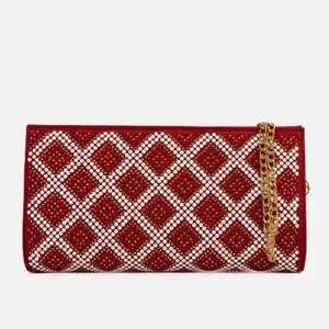 VINCI LEATHER SHOES The Nampula Glitter Suede Leather Clutch