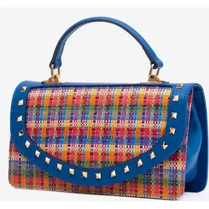VINCI LEATHER SHOES The Zoe Tweed Leather Handbag
