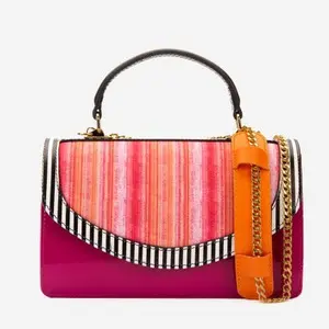 VINCI LEATHER SHOES The Santa Amaro Striped Leather Handbag