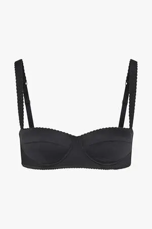 SAME Silk Balconette Bra Top - Black