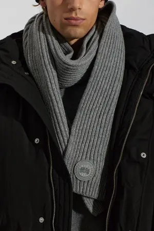 Canada Goose Wool Scarf With Appliqué Logo