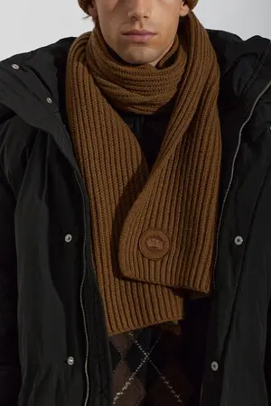 Canada Goose Wool Scarf With Stitched Logo