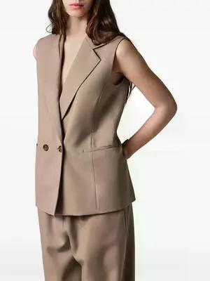Paul Smith Taupe Wool Hopsack Waistcoat