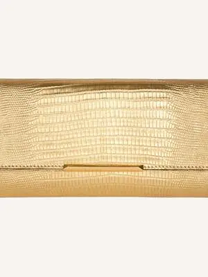 Balmain Long Clutch Bag In Metallic Textured Leather