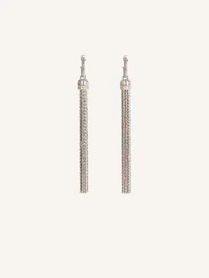Balmain Brass Tassel Earrings - Silver