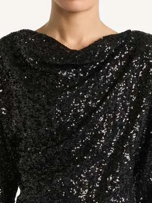 Balmain Sequinned Top With Bow