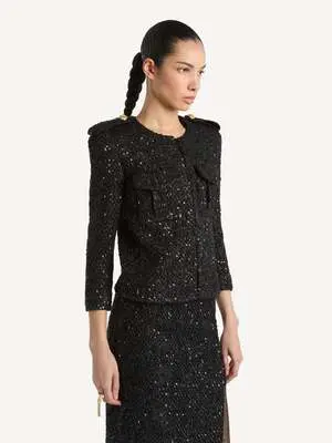Balmain Sequinned Tweed Jacket