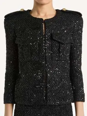 Balmain Sequinned Tweed Jacket