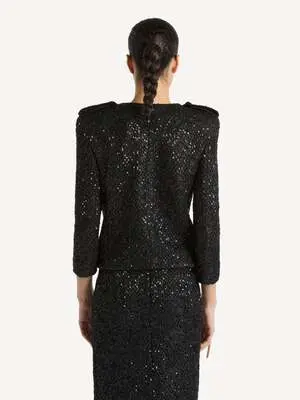 Balmain Sequinned Tweed Jacket