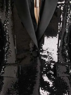 Balmain 1-button Satin Jacket With Sequins