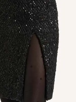 Balmain Sequinned Tweed Midi Skirt
