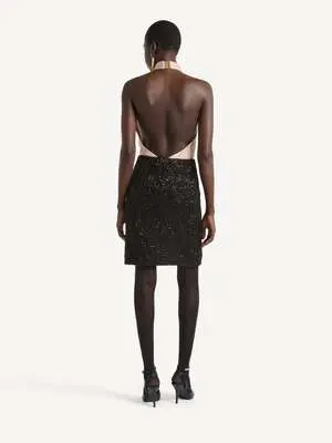 Balmain Sequinned Tweed Midi Skirt