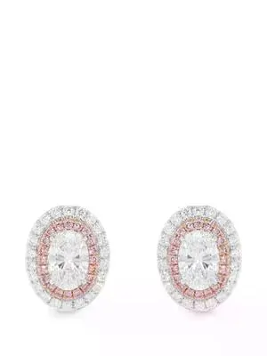 HYT JEWELRY Diamond Halo Earrings - Silver