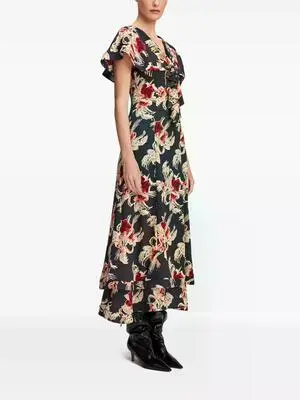 Cinq À Sept Antonetta Wilted Poppy Maxi Dress
