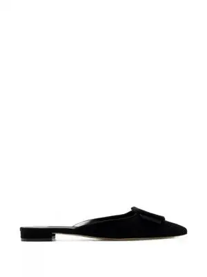 Manolo Blahnik Maysale Suede Mules