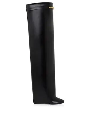 Givenchy Over-the-knee Cuissard Shark Pinch Leather Boots - Black