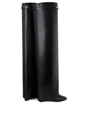 Givenchy Over-the-knee Cuissard Shark Pinch Leather Boots - Black