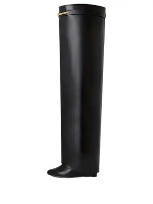 Givenchy Over-the-knee Cuissard Shark Pinch Leather Boots - Black