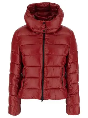 SAVE THE DUCK Cosmary Lacquered-effect Puffer Jacket - Red
