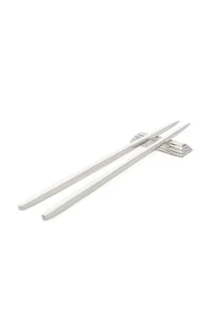 MODA DOMUS Plated Chopsticks & Rest - Silver