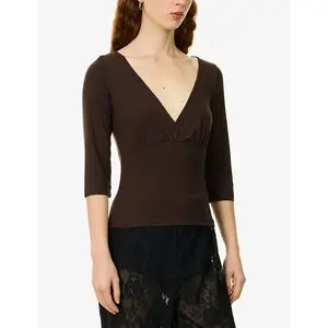 REFORMATION Aylani V-neck Knitted Top