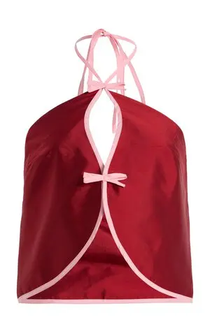 MARLIES GRACE Exclusive Celeste Taffeta Halter Top Red