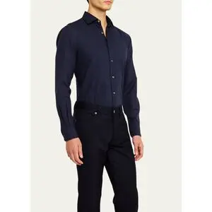 Zegna Cotton And Cashmere Check Casual Button-down Shirt