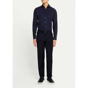 Zegna Cotton And Cashmere Check Casual Button-down Shirt