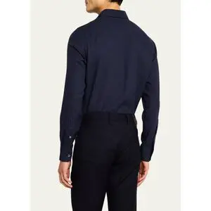 Zegna Cotton And Cashmere Check Casual Button-down Shirt