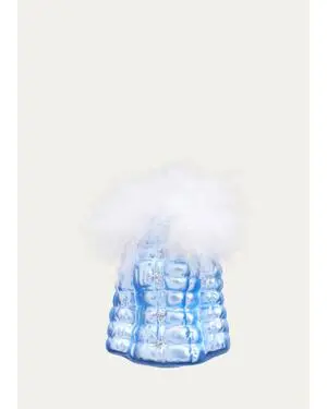 Bergdorf Goodman Winter Jacket Glass Ornat - Blue