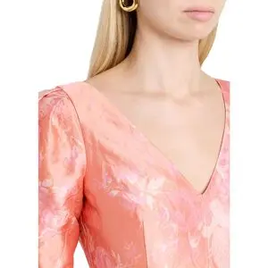Erdem Floral-print Textured Satin Midi Dress