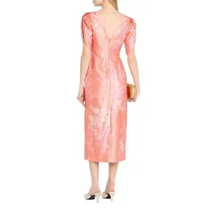 Erdem Floral-print Textured Satin Midi Dress